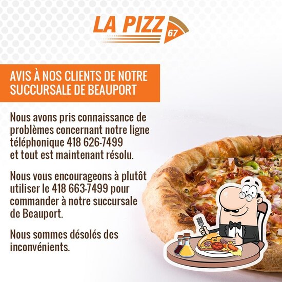 La Pizz 67 pizzeria, Québec, Rue de la Faune - Menu du restaurant et ...