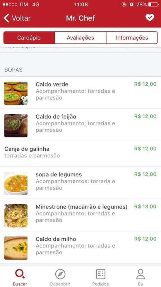 Menu at Mr. Chef Restaurante, Campinas, Centro