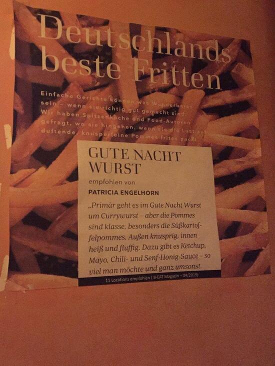 Speisekarte von Gute Nacht Wurst restaurant, München