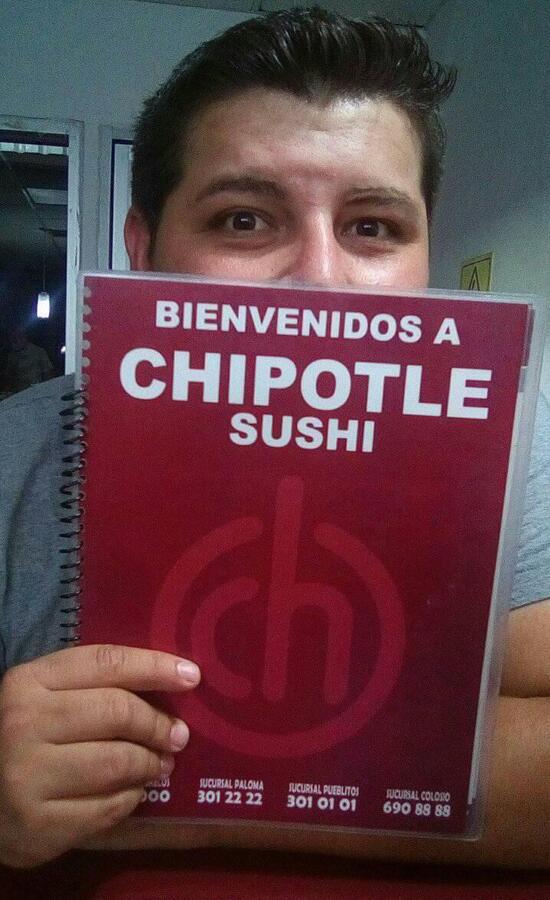 Menu at Chipotle Sushi Pueblitos restaurant, Hermosillo