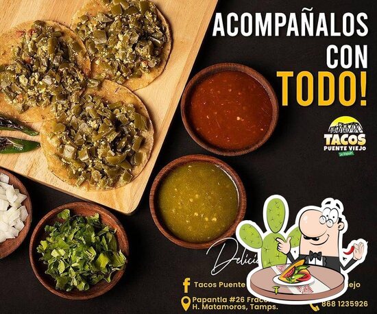Menu at Tacos Puente Viejo restaurant, Matamoros