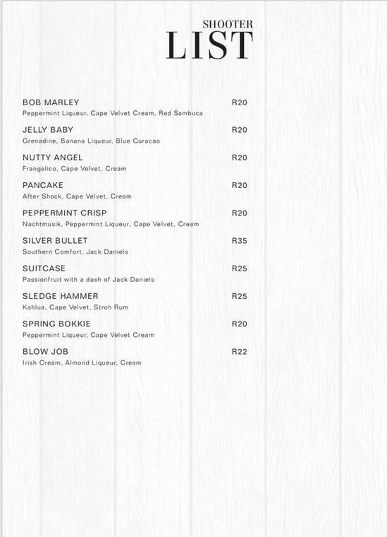Menu at STEAKOUT GRILL restaurant, Rustenburg