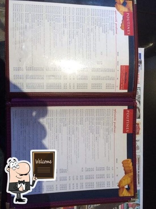 Menu au Max Poutine restaurant, Victoriaville