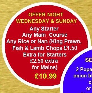 Menu at Le Raj restaurant, Selby