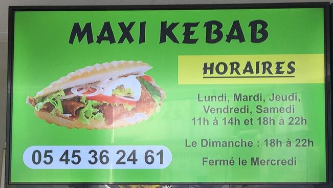 Menu at Maxi Kebab Cognac fast food, Cognac