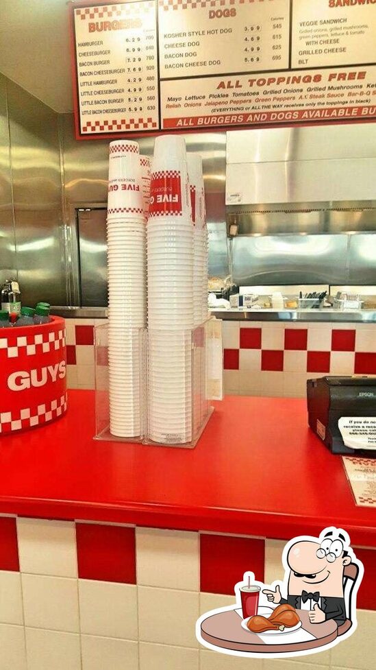 Menu at Five Guys fast food, Carson, S Avalon Blvd