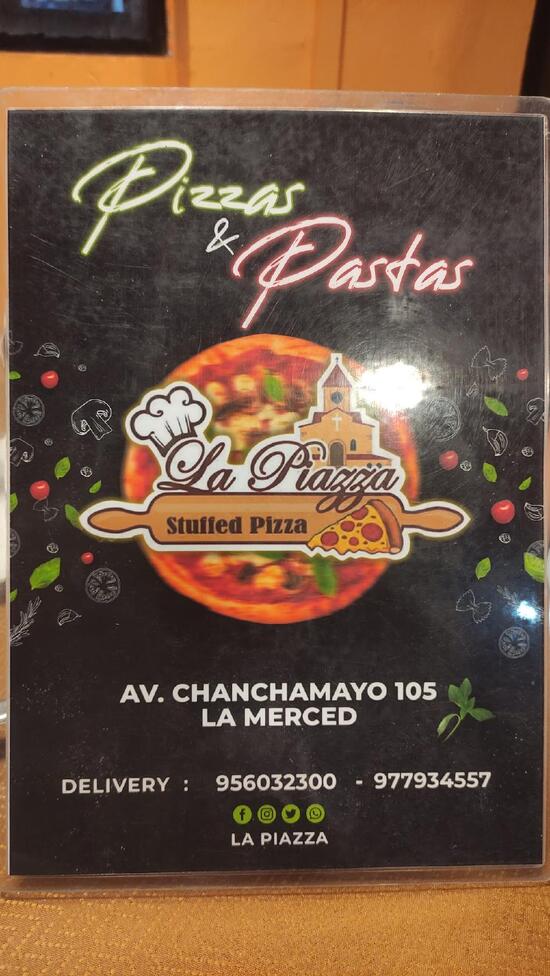 Menu at La Piazza restaurant, La Merced
