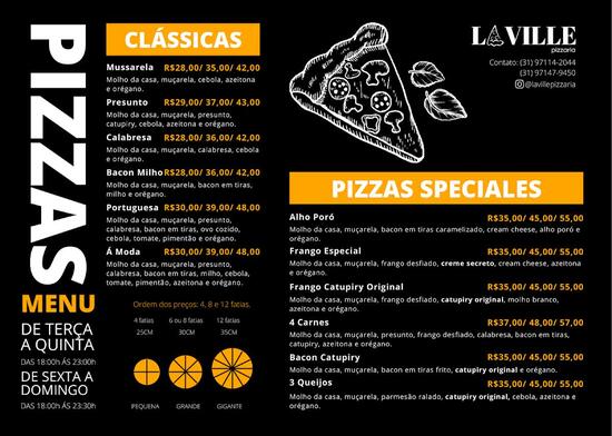 Menu at La Ville restaurant, Florestal