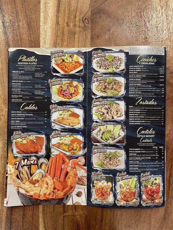 Menu at Las Islas Marias restaurant, Montebello