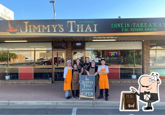 Menu at Jimmy's Thai restaurant, Renmark
