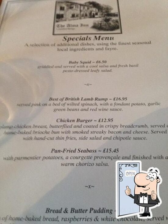 Menu at The Alma Inn pub & bar, Colne