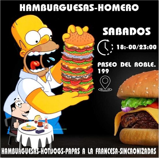 Menu at Hamburguesas Homero restaurant, Morelia