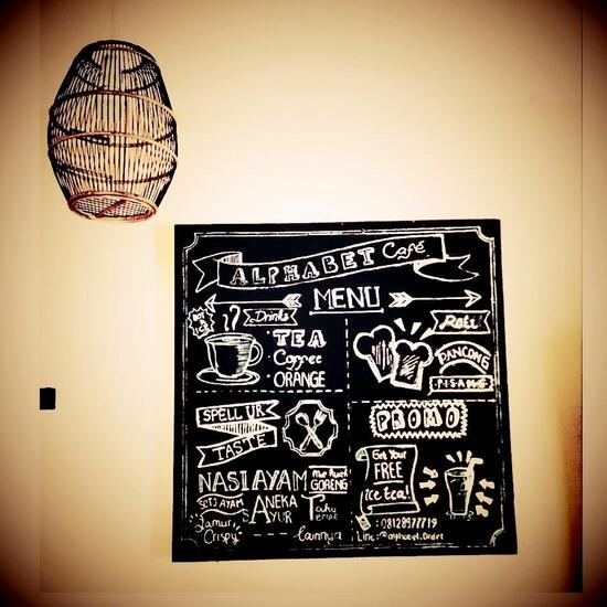 Menu at alphabet cafe, Depok, Jln. Haji Amat No. 14
