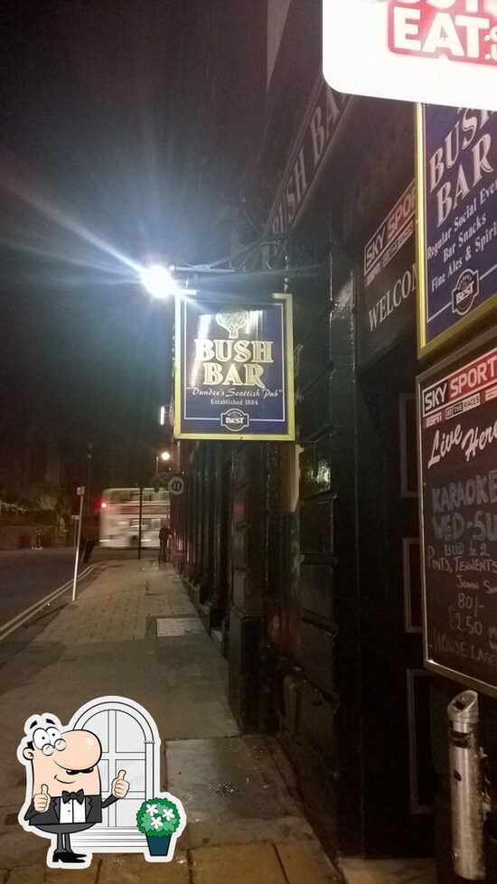 Menu at Bush Bar, Dundee