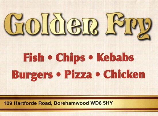 Menu at Golden Fry fast food, Borehamwood