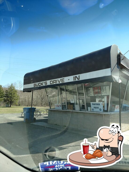 Menu at Buck's Drive-In restaurant, Saltville