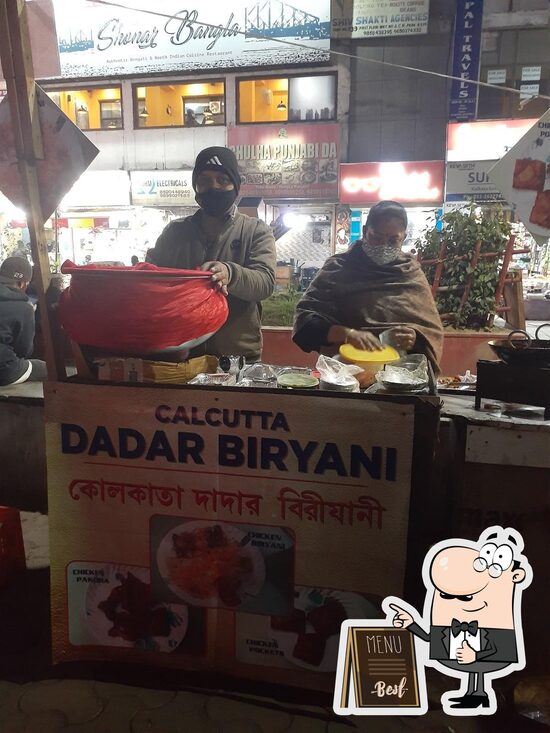 Menu at Calcutta dadar biriyani, New Delhi
