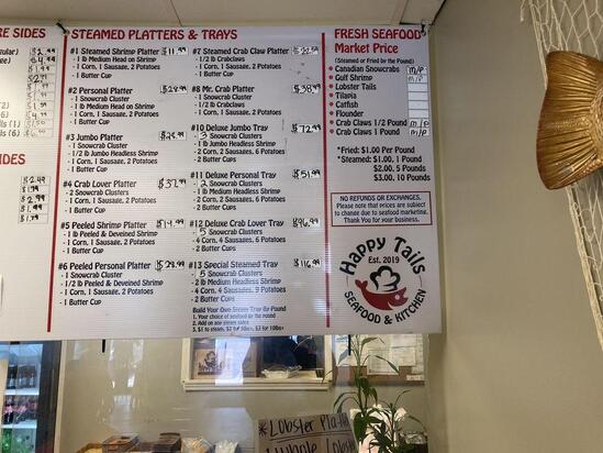 Menu at Happy Tails Seafood restaurant, Mobile