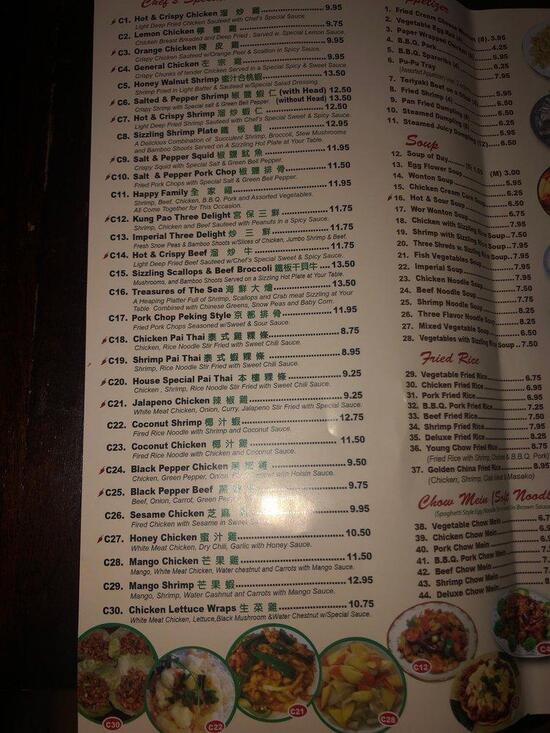 Menu at Golden China Restaurant, Rialto