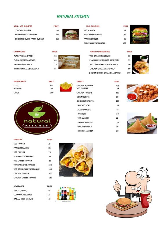 Menu at Natural kitchen, Hyderabad