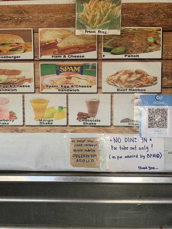 Menu at The Canteen restaurant, Mabalacat