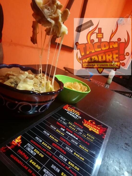 Carta del restaurante Taconmadre, Pichucalco, César a. Lara