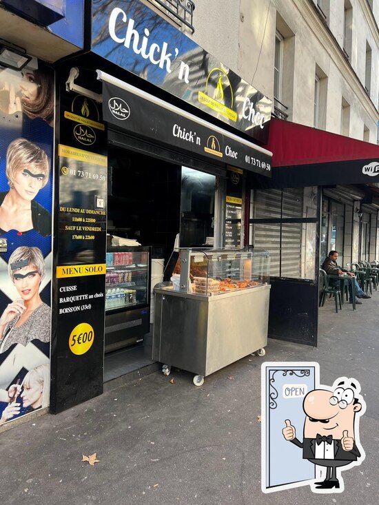 Menu at Chick'n Choc restaurant, Paris, 237 Rue de Crimée
