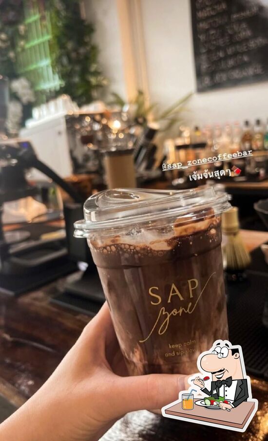 Menu at Sap zone coffee bar, Bangkok