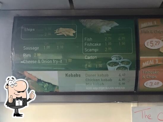 Menu at Rolleston Fish Bar, Nottingham