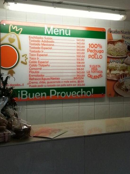 Carta del restaurante El Tostón, Monterrey