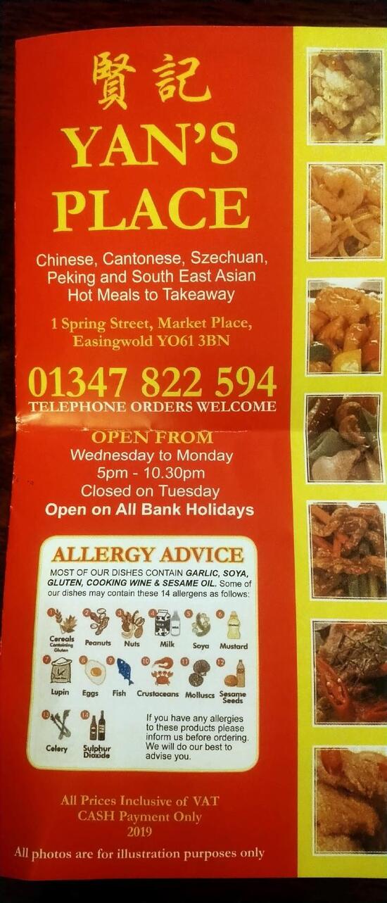 Yan's Place in Easingwold - Restaurant reviews