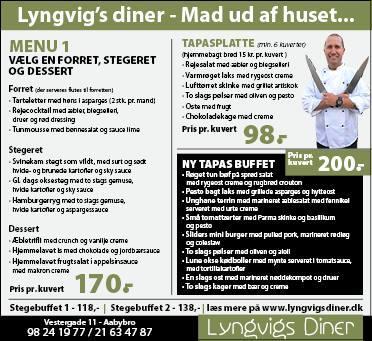 Menu at Lyngvigs Diner restaurant, Aabybro