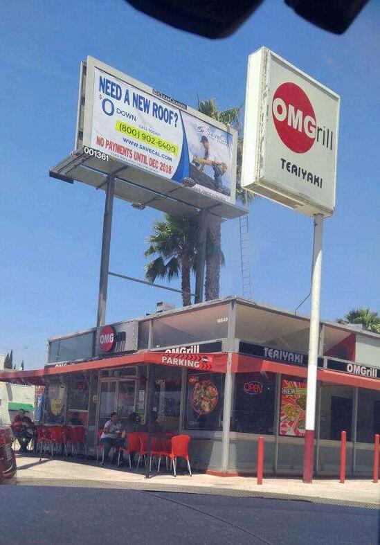 Menu at OMGrill fast food, Los Angeles