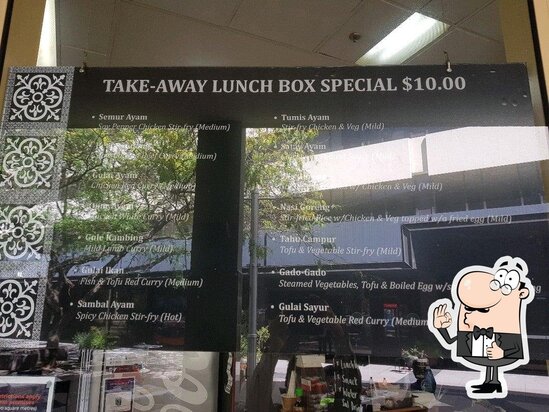 Menu at Indo Cafe, Canberra