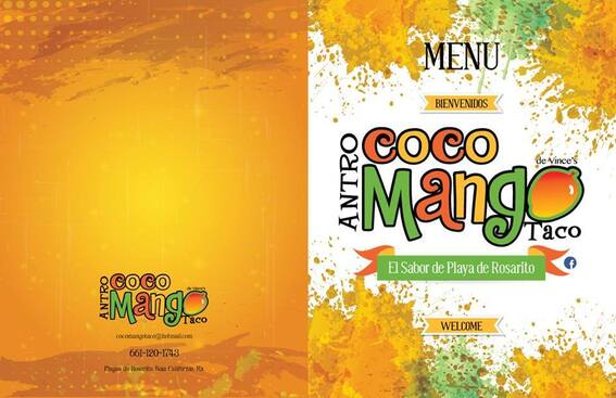 Menu at Coco Mango pub & bar, Rosarito