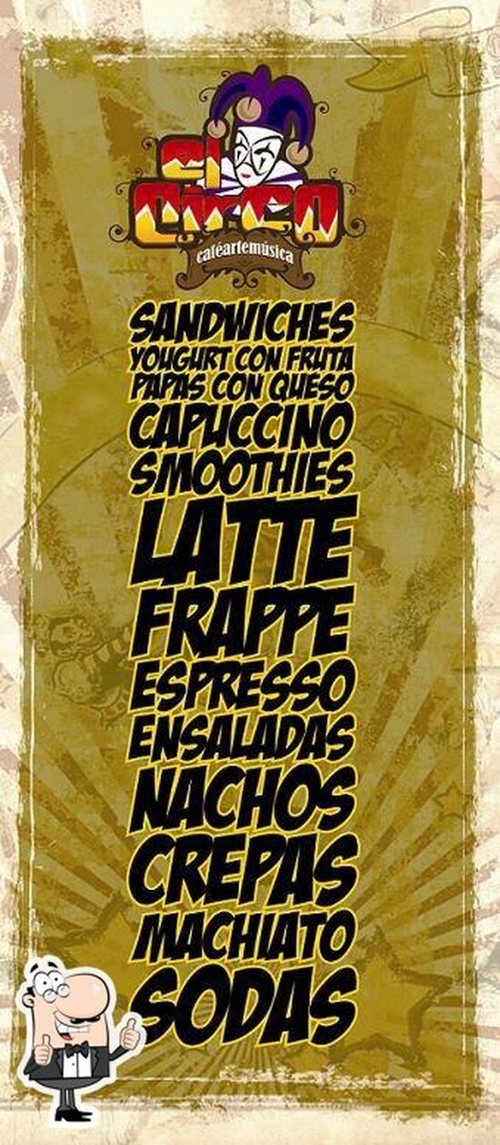 Carta de El Circo Cafe, Mexicali, Gral. Ignacio Zaragoza 1985