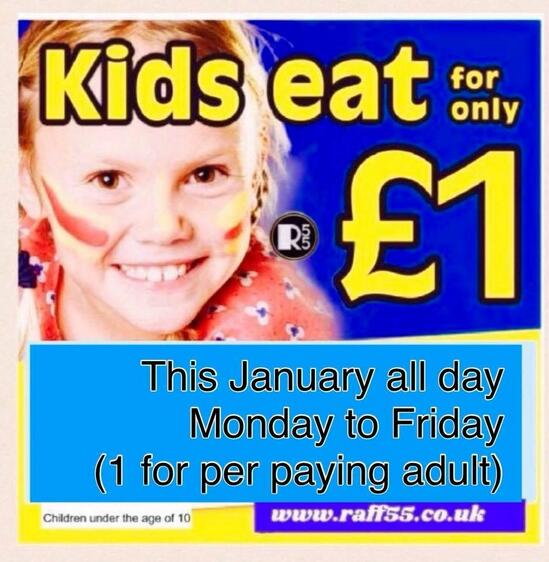 Menu at Raff55 restaurant, Skegness