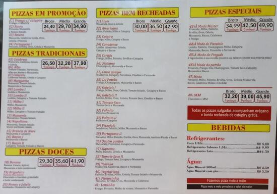 Menu at Master Pizza pizzeria, Viana