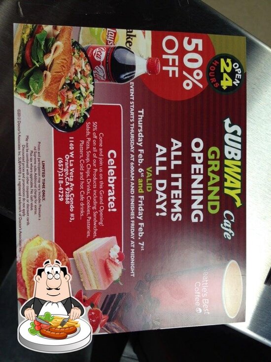 Subway, Orange - Restaurant menu, prices and reviews