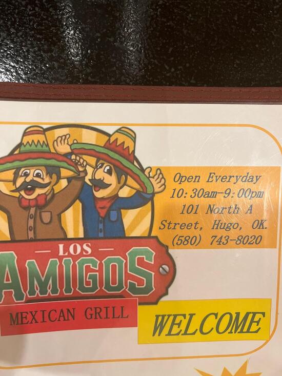 Menu at Los Amigos Mexican Grill restaurant, Hugo