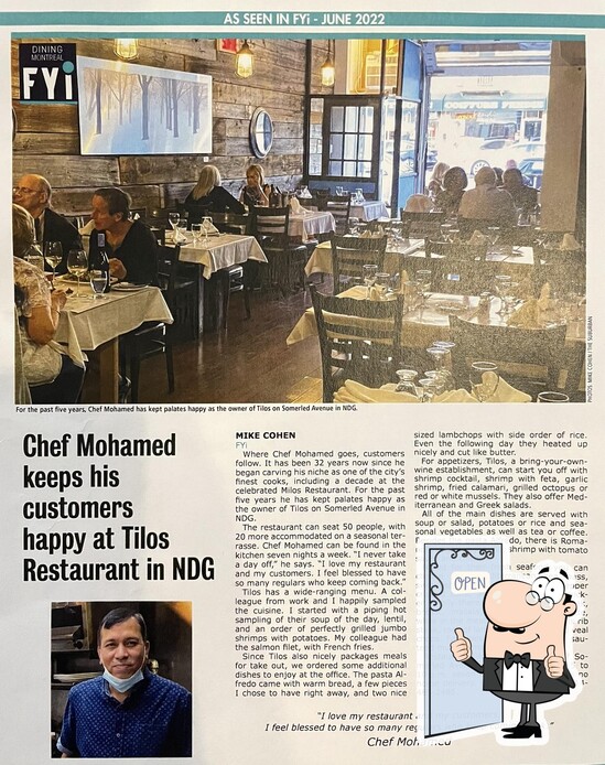Restaurant Tilos in Montréal - Restaurant menu and reviews