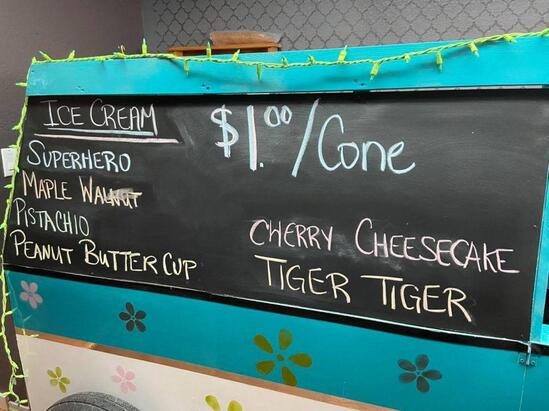 Menu at Martha's Place cafe, Macklin