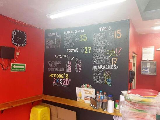 Menu at Don Paco y sus gorditas restaurant, Mexico City