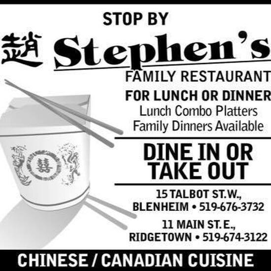 Menu at Stephen's Restaurant Two, Chatham-Kent