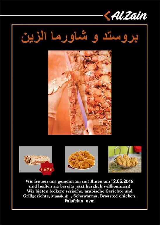 Menu at Al Zain Restaurant, Kiel