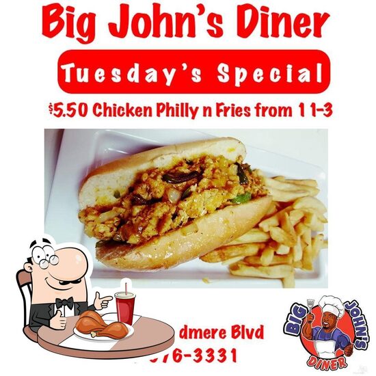 Menu at Big John's Diner fast food, Montgomery