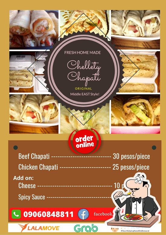 Menu at Chellety Chapati (Pasay) cafe, Pasay