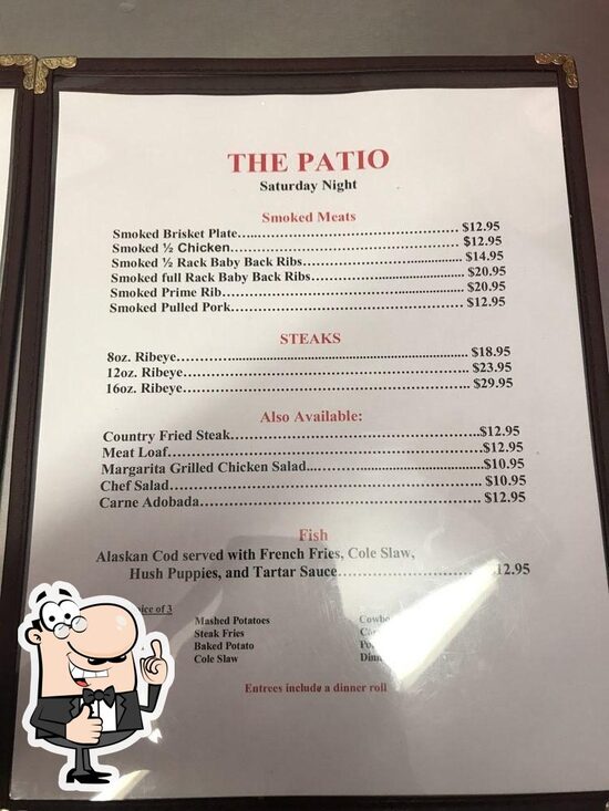 Menu at The Patio Restaurant, Hurley