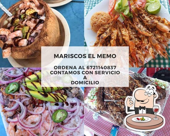 Menu at El Memo Mariscos restaurant, Navolato