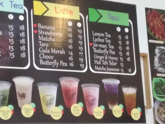 Menu at The Cup Daku Cafe, Jambi